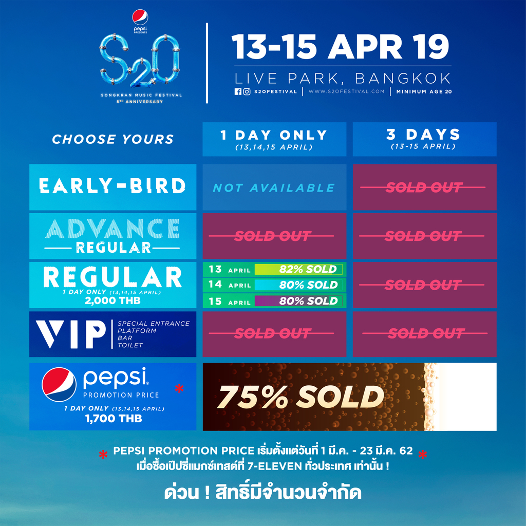 Pepsi Presents S2O Songkran Music Festival 2019 | Eventpop อีเว้นท์ป็อป ...