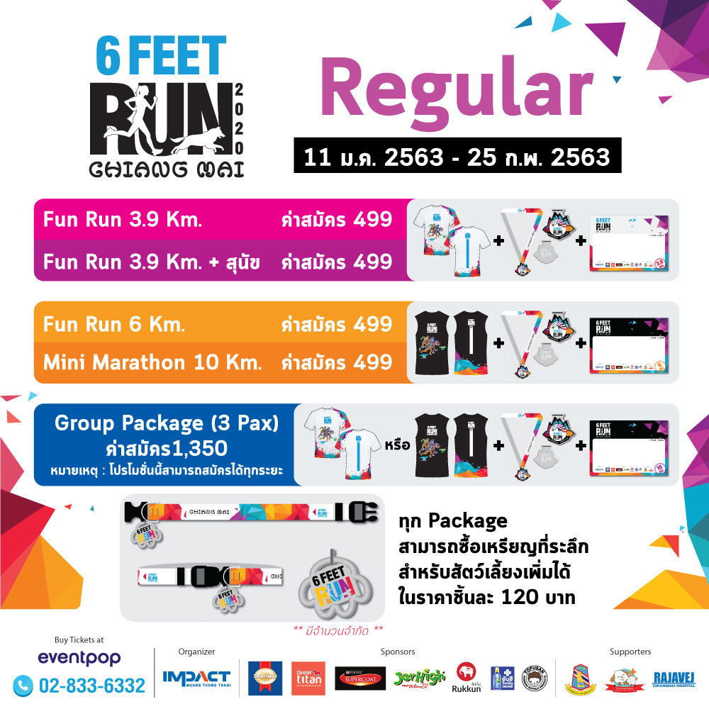 6 FEET RUN 2020 @ห้วยตึงเฒ่า-กองพันสัตว์ต่าง | Eventpop