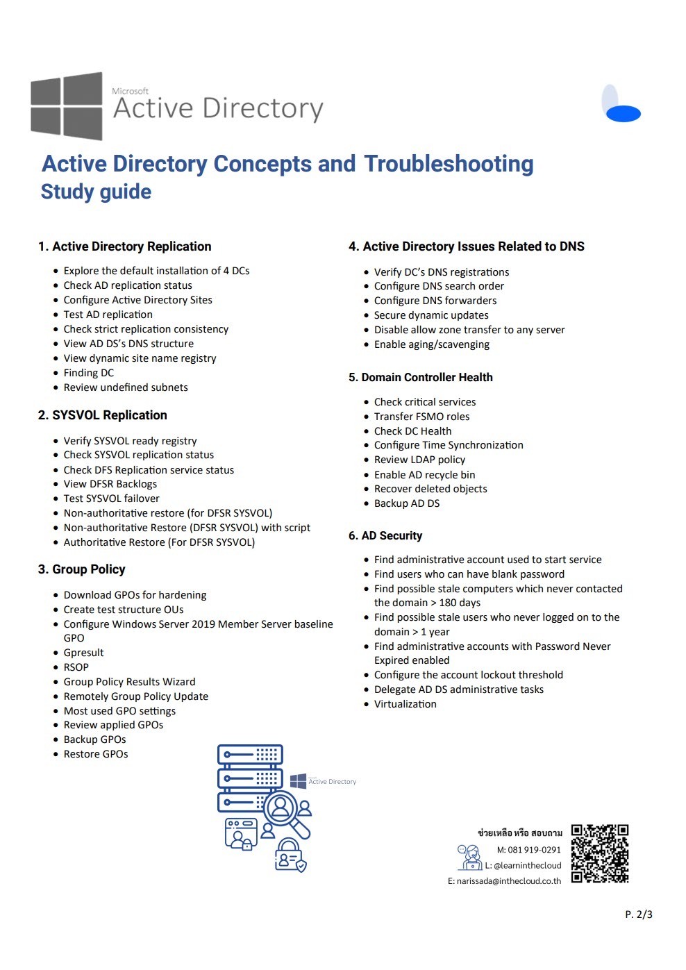 คอร์สเรียน Active Directory Concepts and Troubleshooting_ Update 2024-2025 | Eventpop