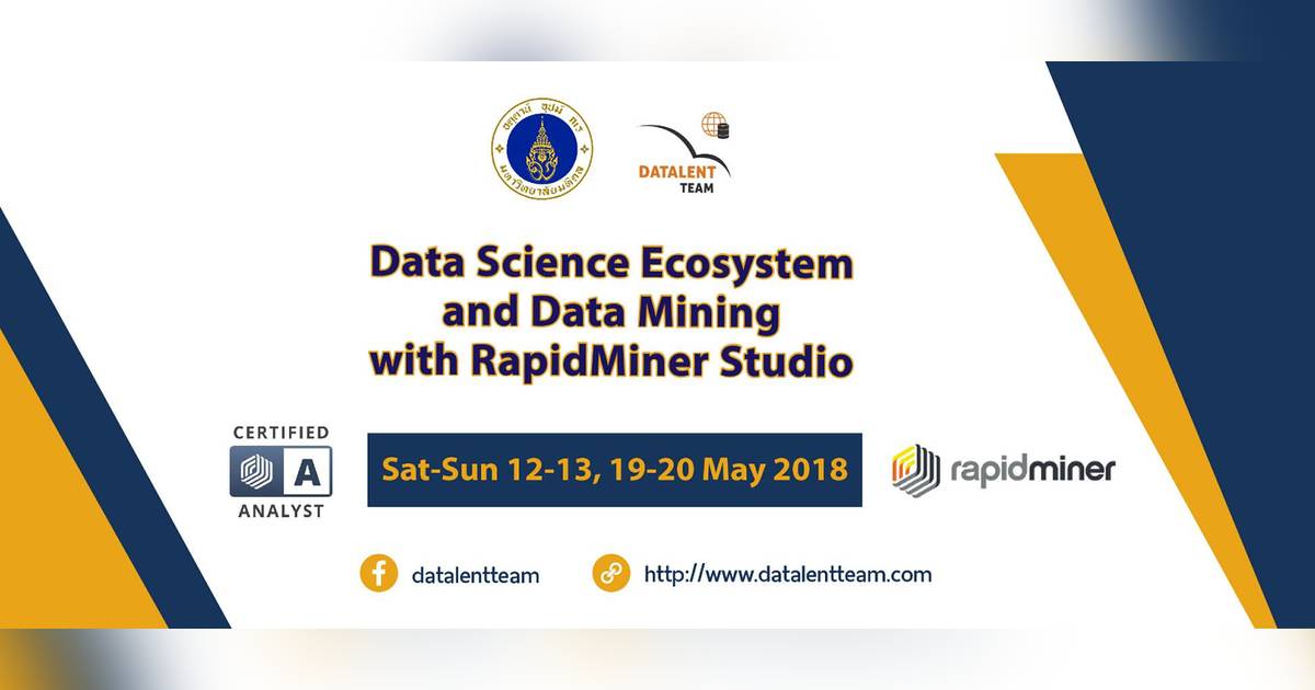 Data Science Ecosystem and Data Mining with RapidMiner Studio | Eventpop