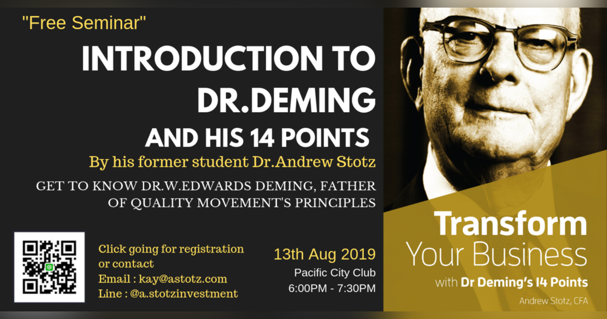 Introduction to Dr.Deming and His 14 Points | Eventpop