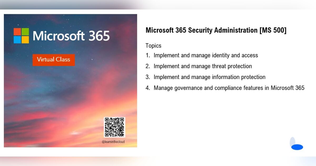 หลักสูตร : Microsoft 365 Security Administration [ MS-500 ] | Eventpop