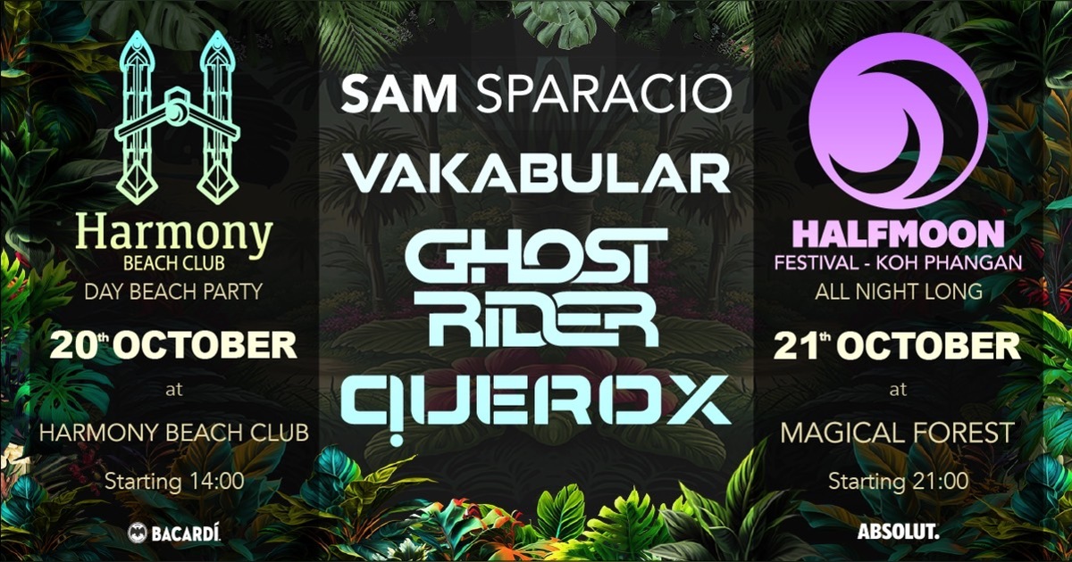 Halfmoon Festival : 20th & 21st October 2023 / Querox, Ghost Rider, Sam ...
