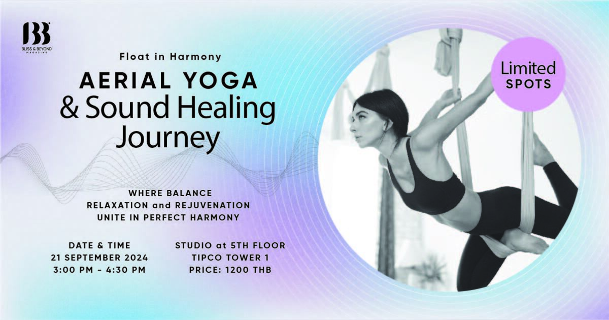 Float in Harmony: Aerial Yoga & Sound Healing Journey | Eventpop
