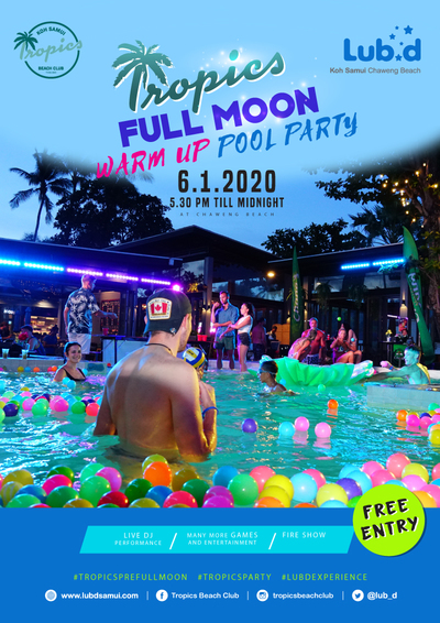 Tropics Full Moon Warm-up Pool Party (Jan 2020) | Eventpop
