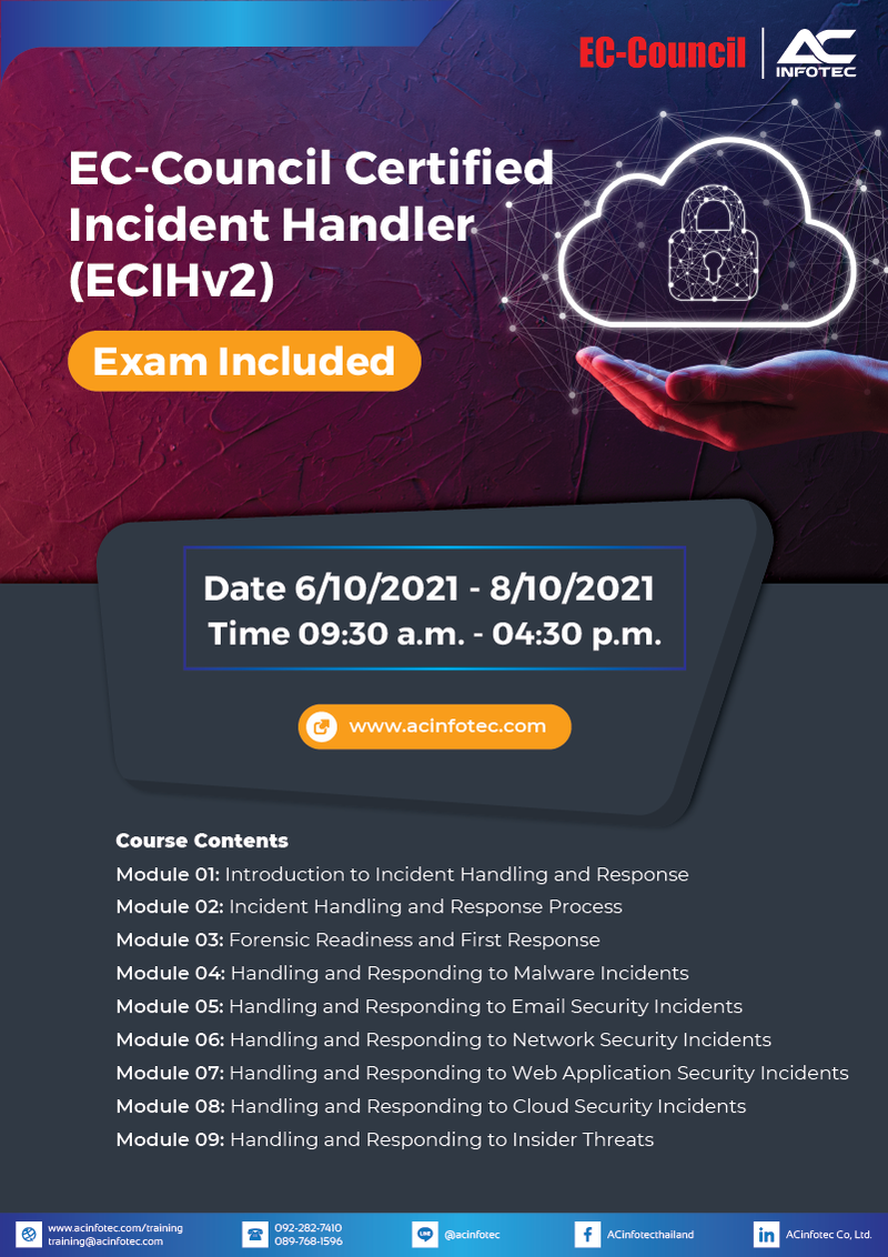 EC-Council Certified Incident Handler (ECIHv2) (Thai) Exam Included | Eventpop