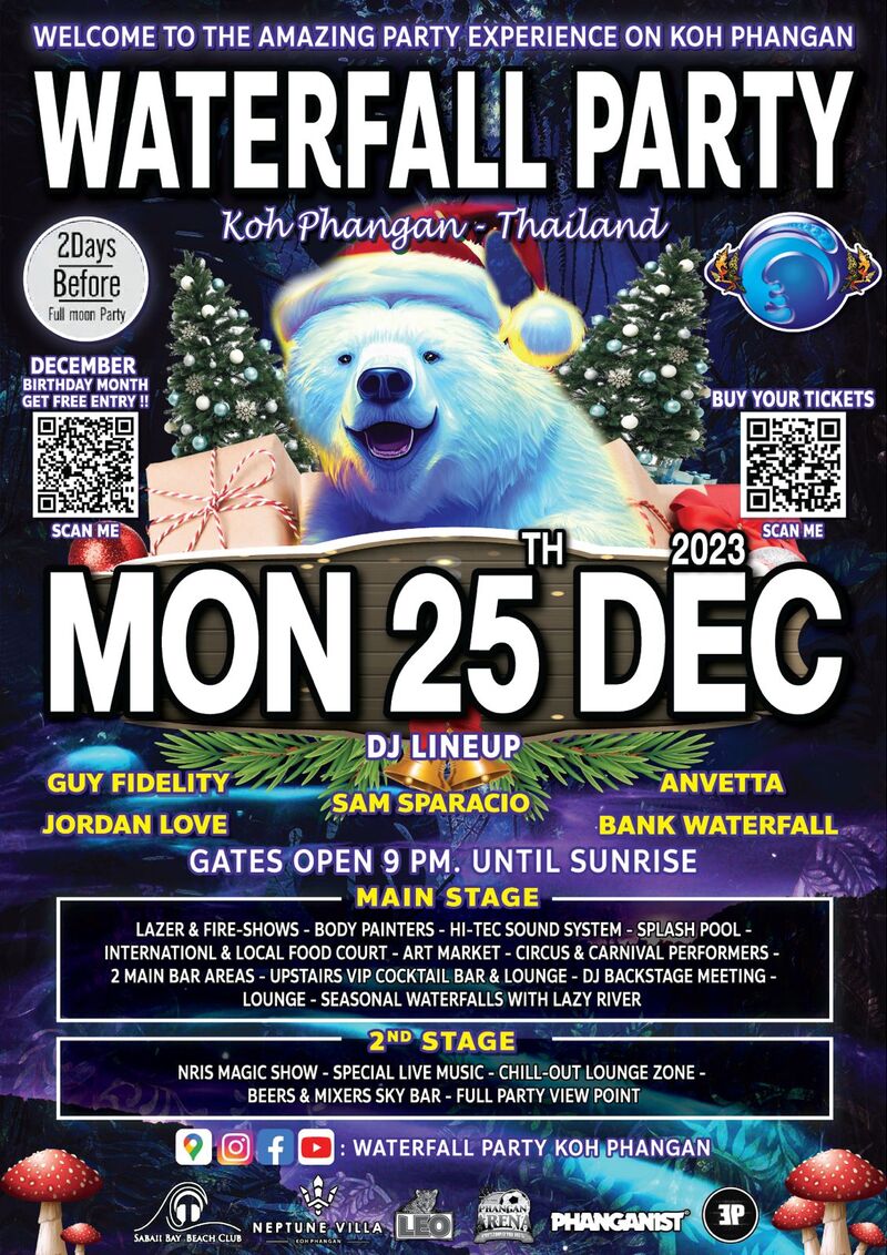 Christmas Day in Koh Phangan - 25th of December Waterfall Party | Eventpop