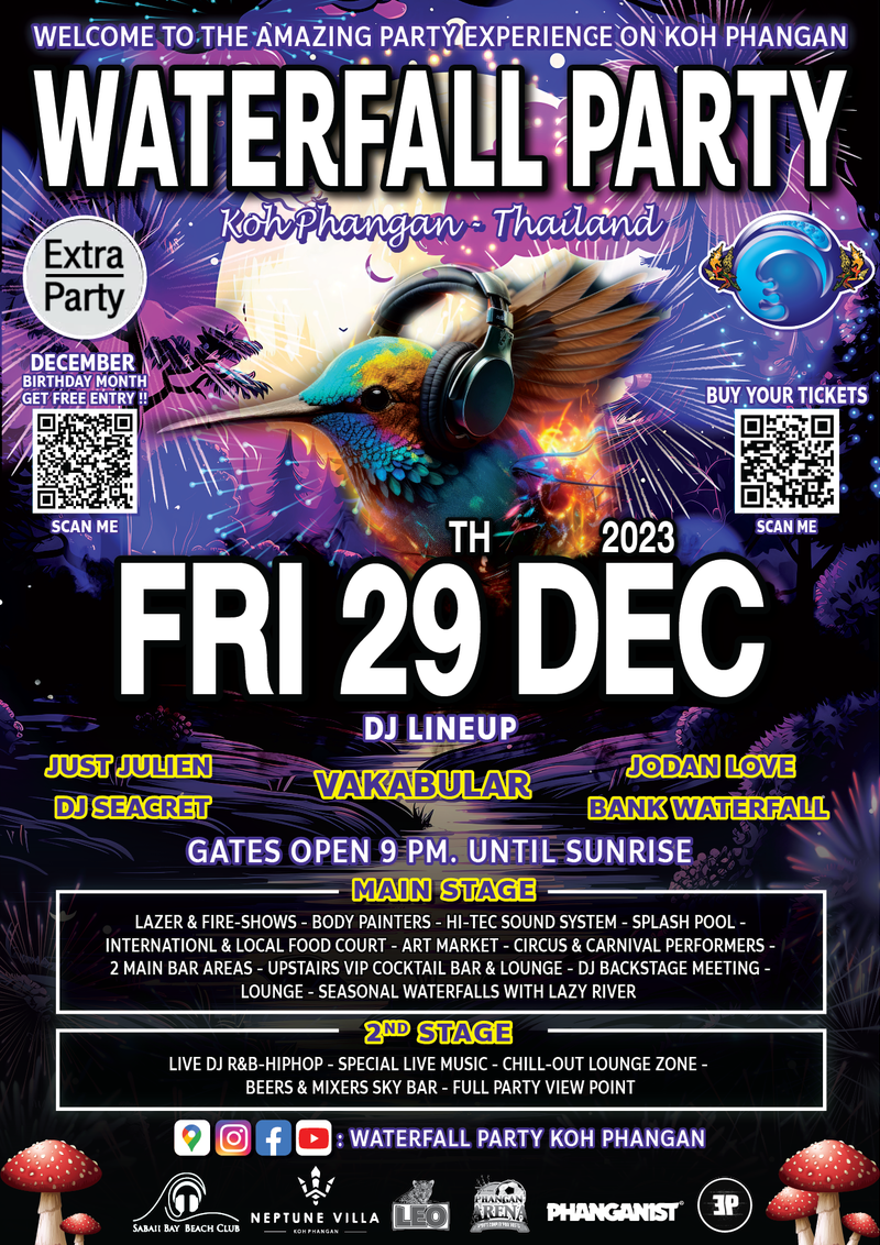 29th December Waterfall Festival [2 Days After Full Moon Party] | Eventpop