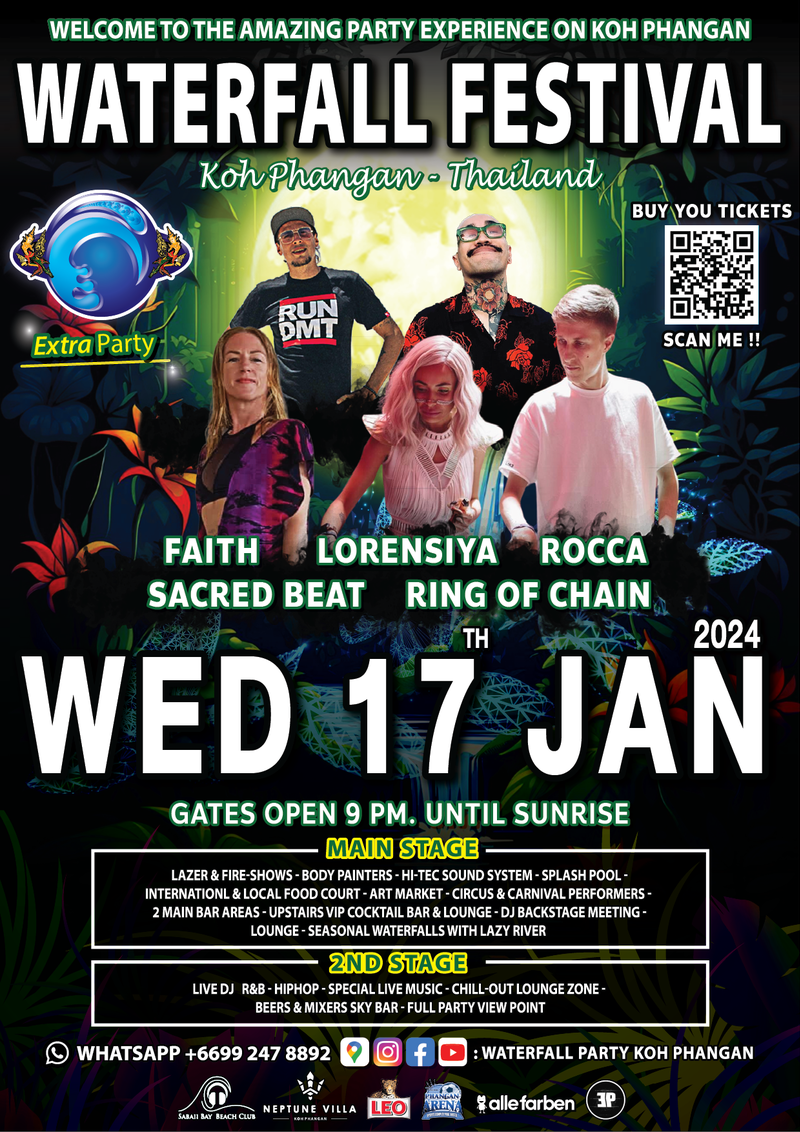 17th January 2024 Extra Waterfall Party Koh Phangan (Special Edition ...