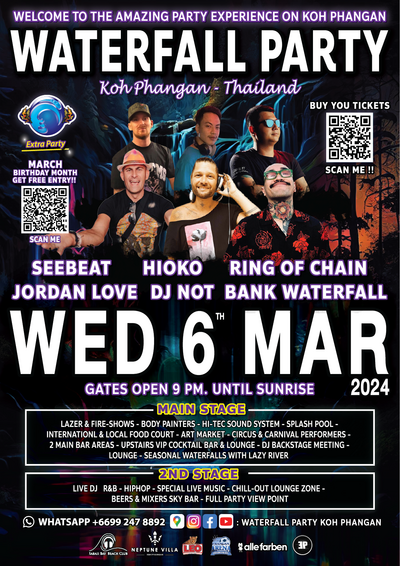 March 6th 2024 Extra Waterfall Party Koh Phangan (Special Edition ...