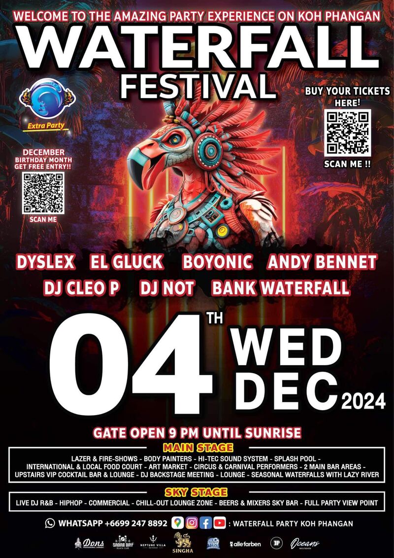 December 4th 2024 Extra Waterfall FESTIVAL Koh Phangan (Special Edition ...