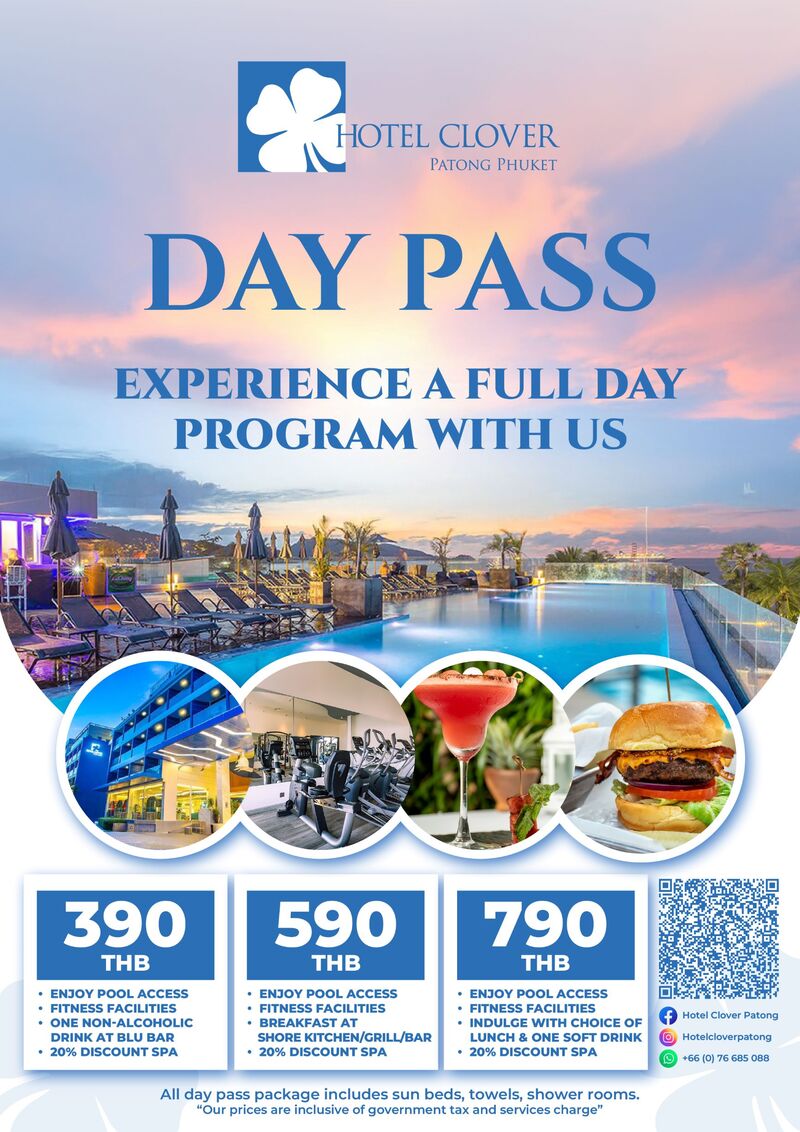 𝗗𝗔𝗬 𝗣𝗔𝗦𝗦 𝗔𝗧 𝗛𝗢𝗧𝗘𝗟 𝗖𝗟𝗢𝗩𝗘𝗥 𝗣𝗔𝗧𝗢𝗡𝗚 𝗣𝗛𝗨𝗞𝗘𝗧 | Eventpop