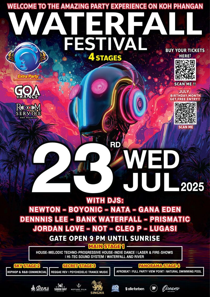 July 23rd, 2025 Extra Waterfall Festival Koh Phangan (Special Edition ...