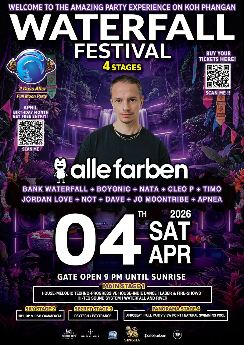 April 4th, 2026 Waterfall Festival [2 Days After Full Moon Party ...